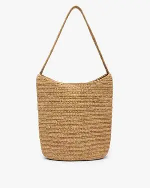 THE ROW Alma Raffia Shoulder Bag - Beige