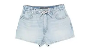 Alexander Wang Rhinestone Drawcord Marathon Shorts - Light Bleach