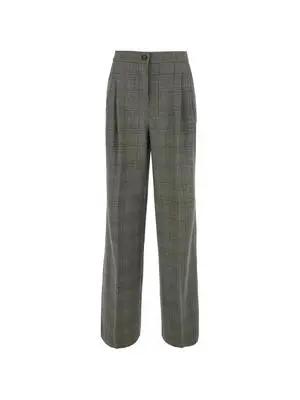 Pinko Check Pleated Trousers - Grey