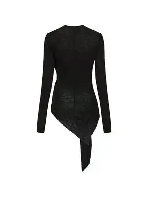 ELYWOOD Asymmetric Hem Wrap Blouse