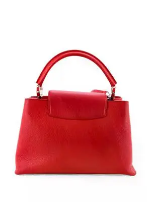 LOUIS VUITTON Capucines Leather Pm Satchel - Red
