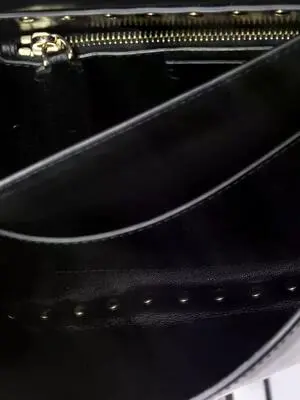 Valentino Garavani Rockstud Flip Lock Flap Bag Leather Small Shoulder Bag - Black