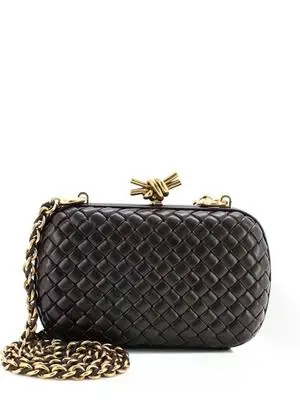 Bottega Veneta Box Knot Nm Intrecciato Nappa Clutch Bag - Brown