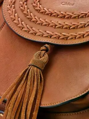 Chloé Hudson Whipstitch Leather Small Crossbody Bag - Brown