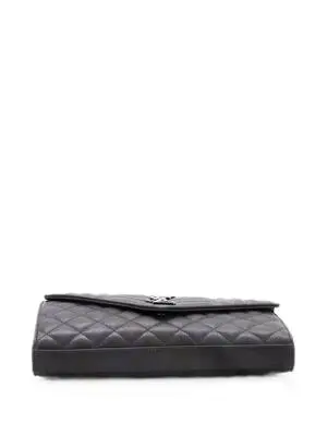 Saint Laurent Classic Monogram Chain Wallet Mixed Matelasse Leather Medium Crossbody Bag