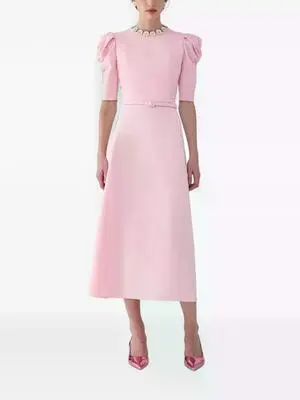 Carolina Herrera Puff-sleeve Midi Dress - Pink
