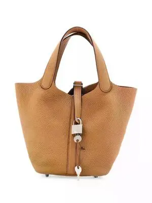 Hermès Picotin Lock Bag Clemence Pm Bucket Bag - Brown