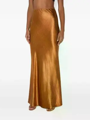Elisabetta Franchi Satin Skirt With Scale-like Texture