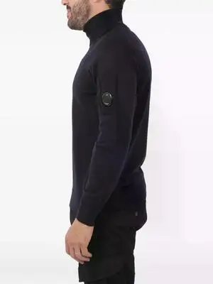 C.P. COMPANY Roll-neck Logo Patch Sweater