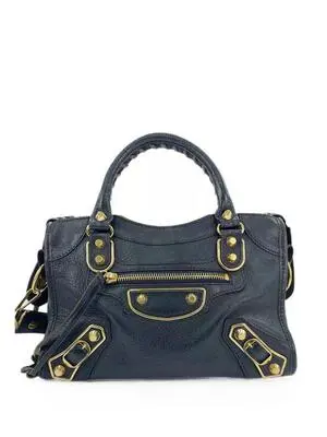 Balenciaga 2020 Metallic Edge Mini City Tote Bag - Blue