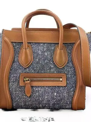 Celine 2010s Luggage Nano Shopper Tote Bag - Brown