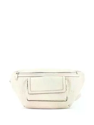 Gucci Gg Embossed Perforated Leather Belt Bag - White