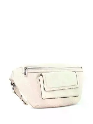 Gucci Gg Embossed Perforated Leather Belt Bag - White
