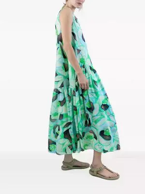 PSOPHIA Botanical Print Tiered Midi Dress