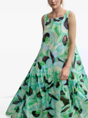 PSOPHIA Botanical Print Tiered Midi Dress