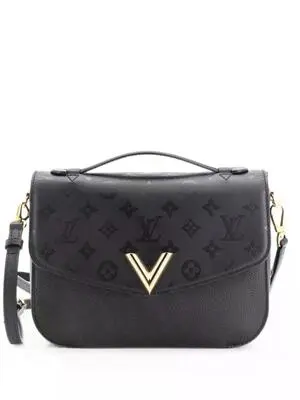 LOUIS VUITTON Very Messenger Monogram Leather Shoulder Bag - Black