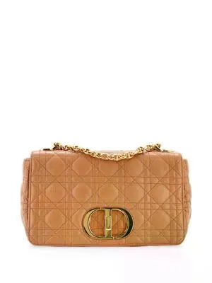 Dior Caro Bag Cannage Quilt Calfskin Medium Crossbody Bag - Brown