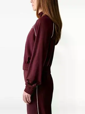 SPORTY & RICH Logo-embroidered Piped Track Jacket - Red