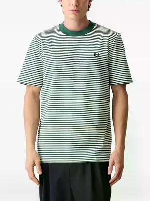 Fred Perry Striped Embroidered-logo T-shirt