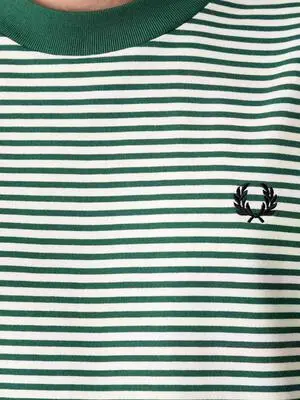 Fred Perry Striped Embroidered-logo T-shirt