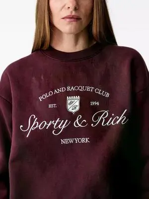 SPORTY & RICH Syracuse Embroidered Crewneck Sweatshirt