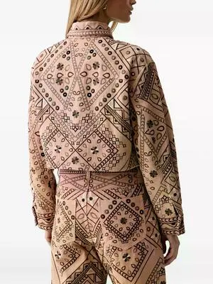 Farm Rio Embroidered Cropped Jacket