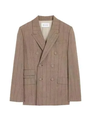 AMI Paris Double Breasted Striped Wool Blazer
