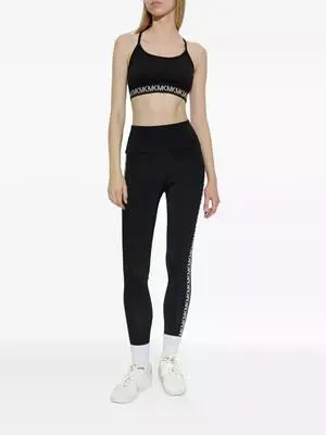Michael Kors Logo-tape Cross-back Crop Top - Black