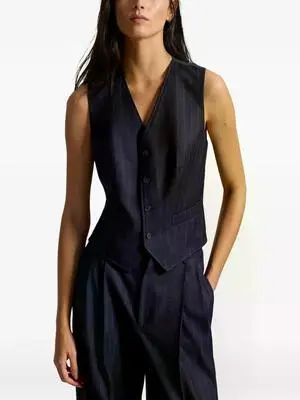 Polo Ralph Lauren Pinstripe V-neck Sleeveless Gilet