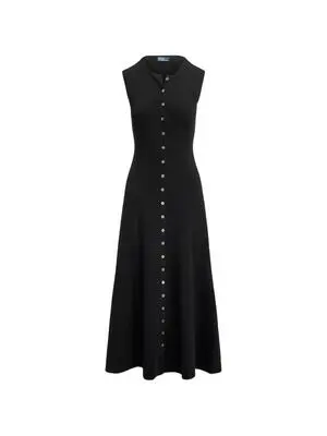 Polo Ralph Lauren Sleeveless Buttoned Midi Dress - Black