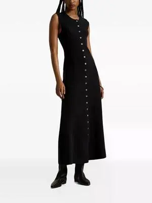 Polo Ralph Lauren Sleeveless Buttoned Midi Dress - Black