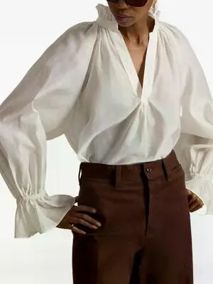 Polo Ralph Lauren Ruffled Split-placket Blouse