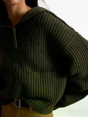 Polo Ralph Lauren Rib-knit Sweater With Flapped Collar