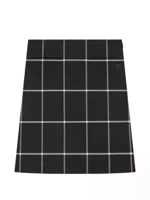 COURREGES Checked A-line Midi Skirt