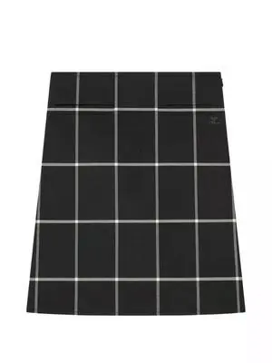 COURREGES Checked A-line Midi Skirt - Black