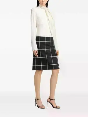 COURREGES Checked A-line Midi Skirt