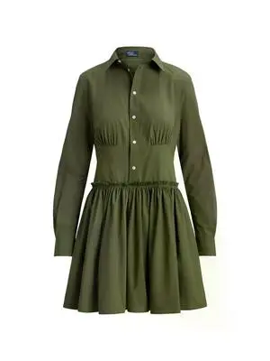 Polo Ralph Lauren Cotton Ruffled Shirt Mini Dress