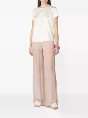 Giorgio Armani Off-white Satin Short-sleeve Blouse - Neutrals