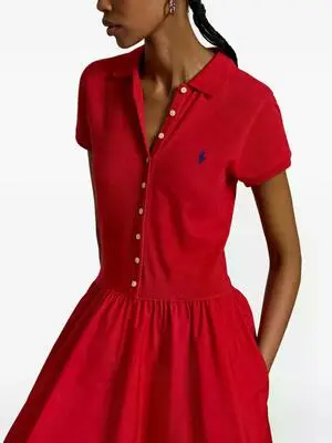 Polo Ralph Lauren Cotton Button-detail Midi Dress - Red