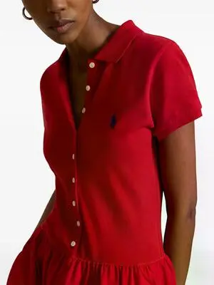 Polo Ralph Lauren Cotton Button-detail Midi Dress - Red
