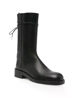 ANGELICA MONTINI Lace-up Leather Boots - Black