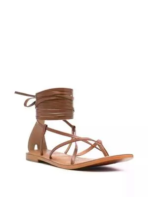 FUSION Wrap-around Strappy Sandals - Brown