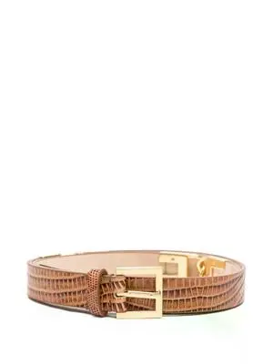 Elisabetta Franchi Crocodile-effect Leather Belt