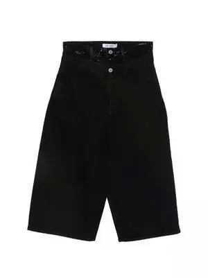 Attico Wide-leg Cropped Jeans - Black