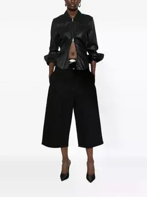 Attico Wide-leg Cropped Jeans - Black
