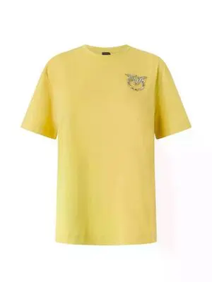 Pinko Love Birds Crystal-embellished T-shirt - Yellow
