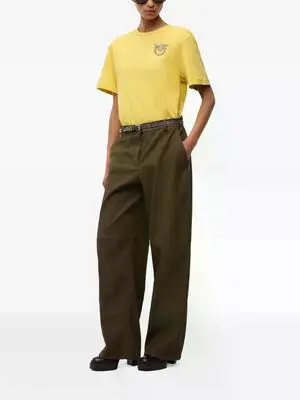 Pinko Love Birds Crystal-embellished T-shirt - Yellow