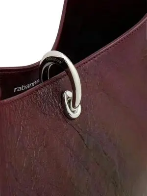 Rabanne Ring Leather Tote Bag - Red