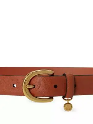 Ralph Lauren Charm Crosshatch Leather Belt