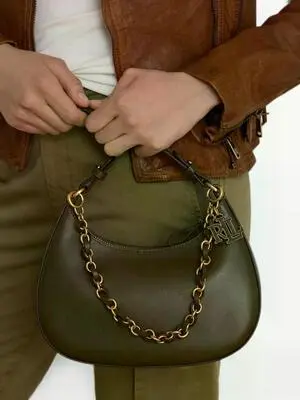 Ralph Lauren Medium Marcy Leather Shoulder Bag - Green